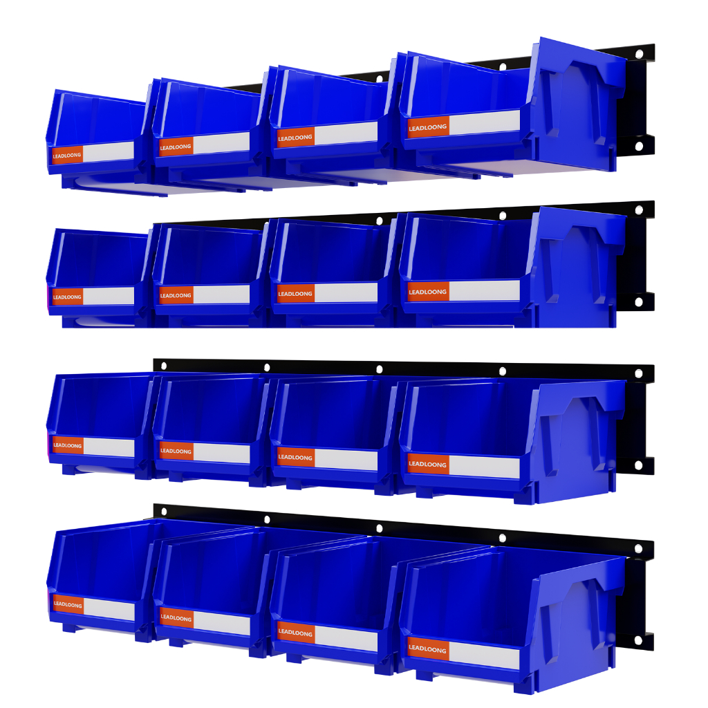 LEADLOONG Wall Mounted Storage Bins 49.7*11.4CM Metal Panel For Parts ...