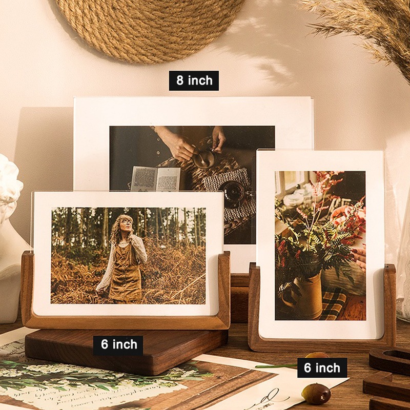 Black Walnut Wood U-shaped Photo Frames, Vertical/Horizontal, Wooden ...