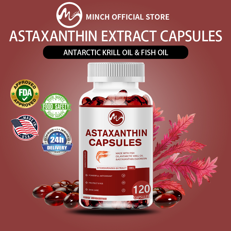 Minch Astaxanthin Capsules With Fish Oil Protect Eyes , Skin Care ...