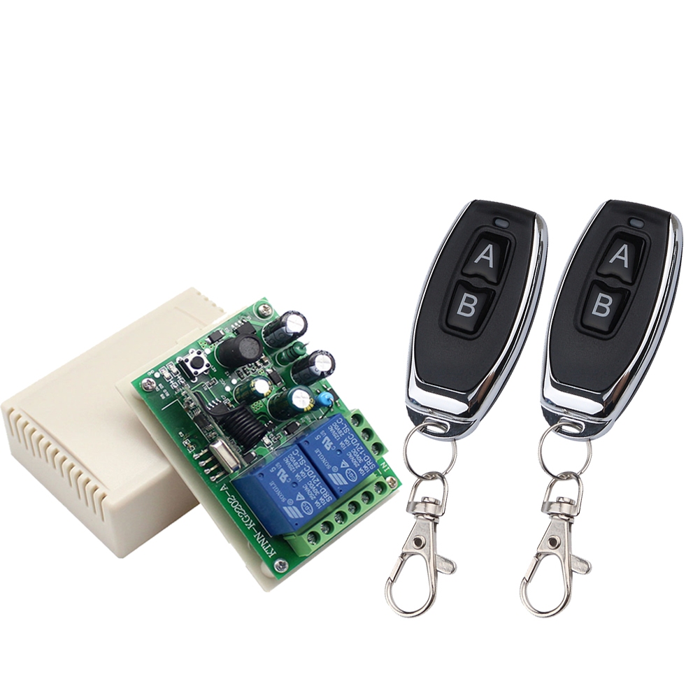 433Mhz Universal Wireless Remote Control Switch AC 90V-220V 2CH 10A ...