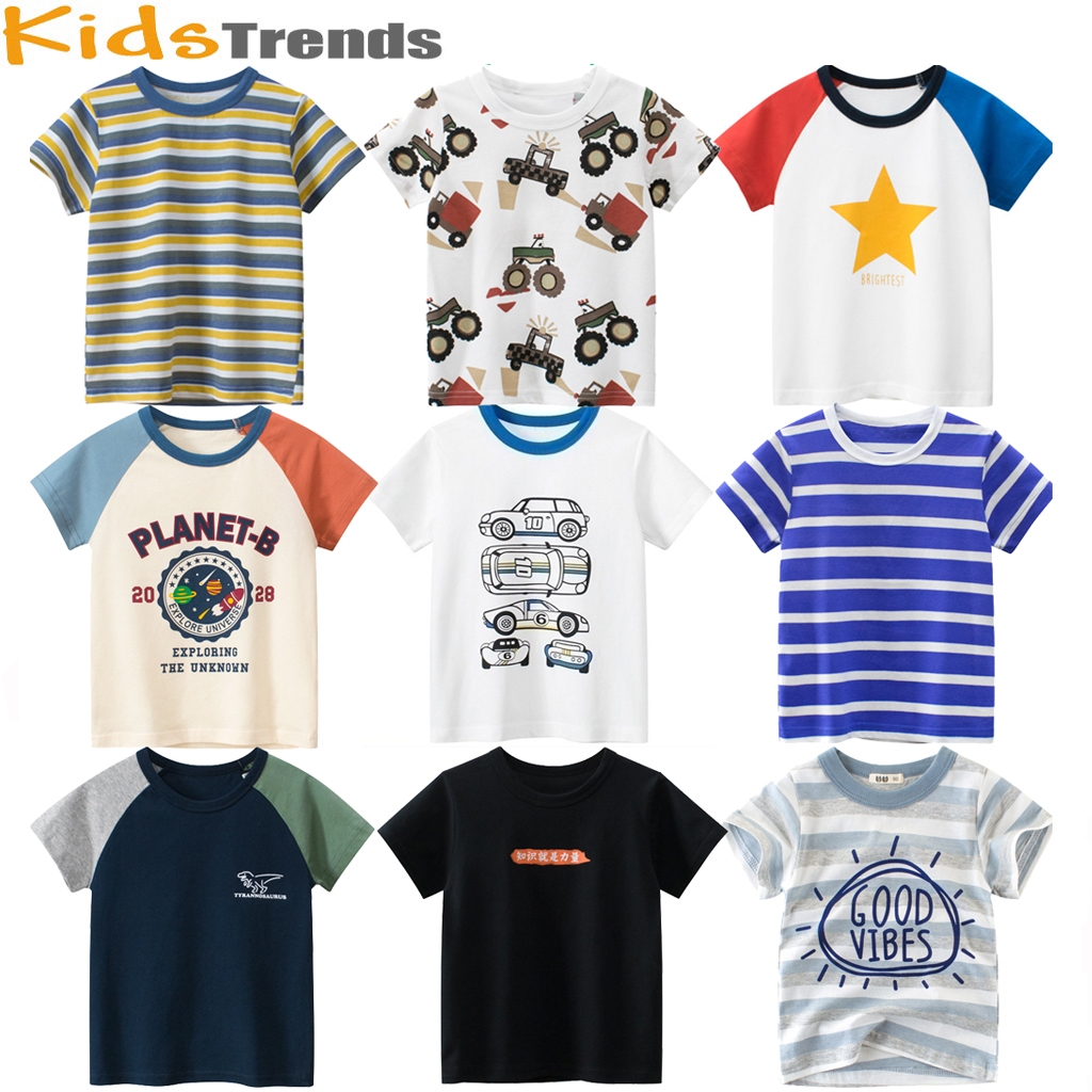 Boys T Shirt Kid Striped Kids Tshirt Children Tops Boy Raglan Short ...