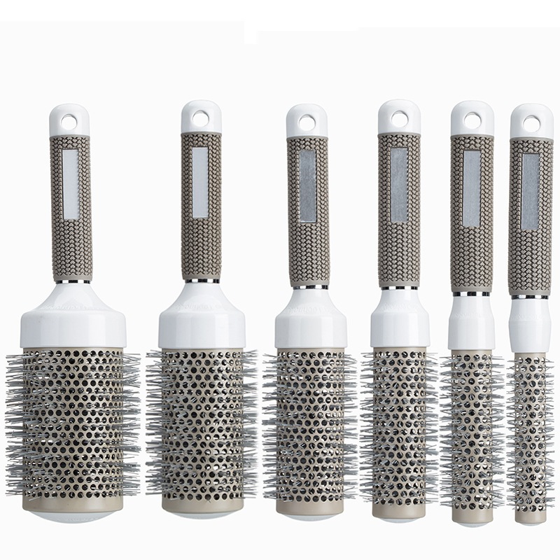 5 Sizes Hair Brush Ceramic Iron Round Comb Barber Salon Hairdressing ...