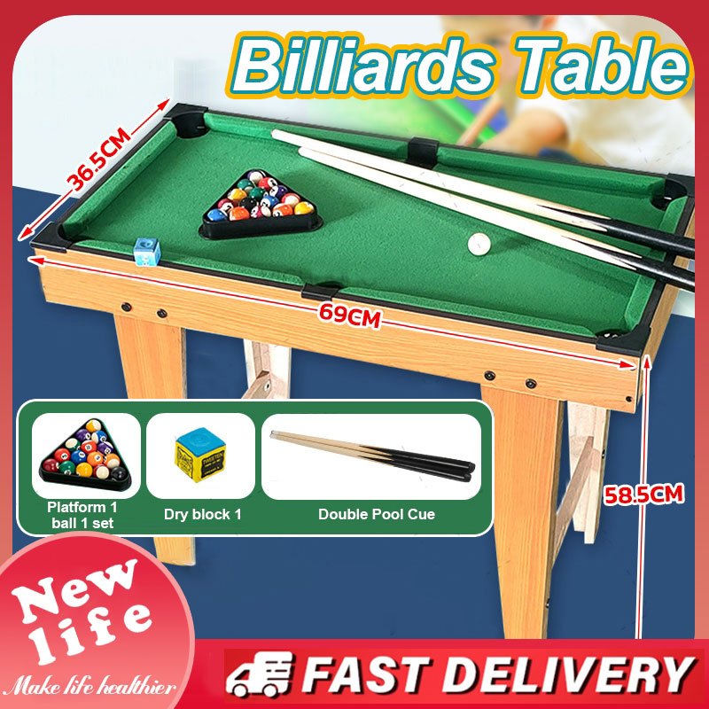 【Ready Stock】Mini Billiard Table for Kids Wooden With Tall Feet Pool ...