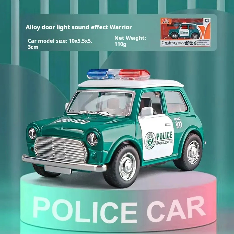 1:38 Alloy Pull-Back Fire Police Car Series Double Door Classic Car ...