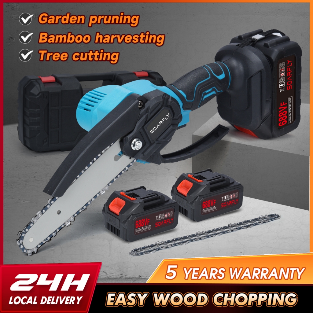 [Local] SOARFLY 6 Inch Mini Cordless Chainsaw Wood Cutter Secateurs ...