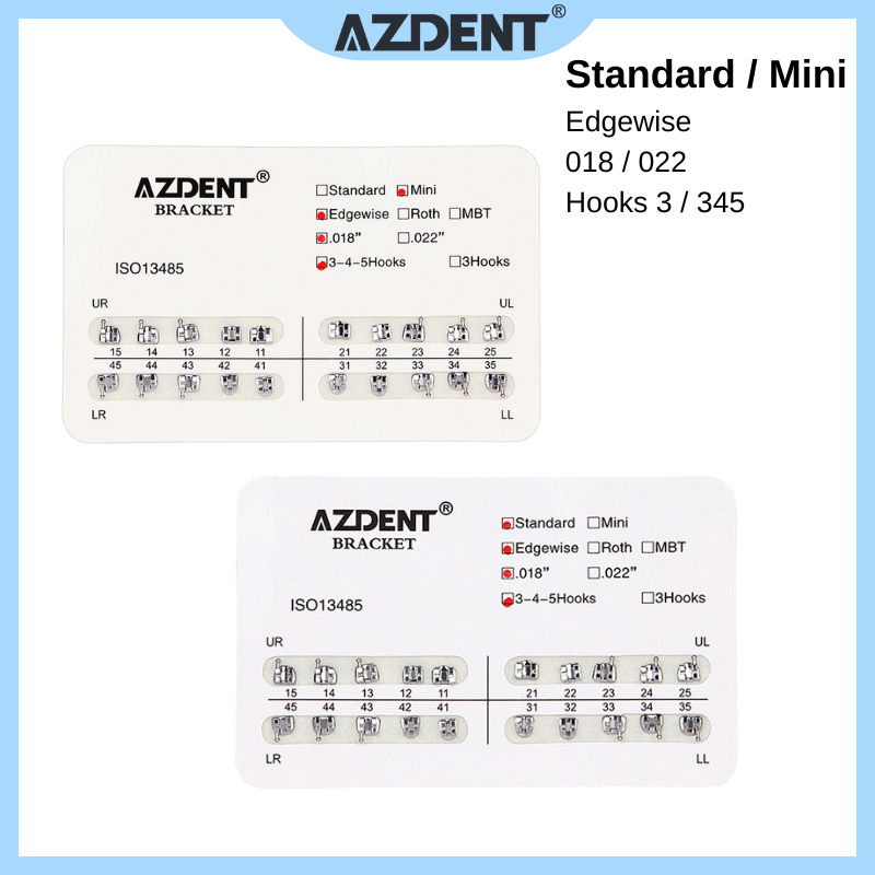 AZDENT Dental Orthodontic Brackets | Mental | Mini/Standard | Edgewise ...