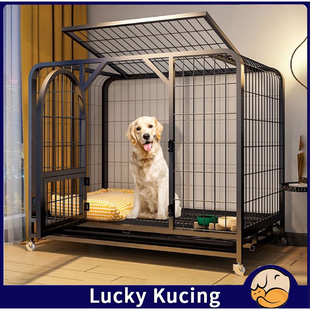 Mobile Dog Cage Square Tube Wire Heavy Duty Dog Crate Big Size Kennel ...