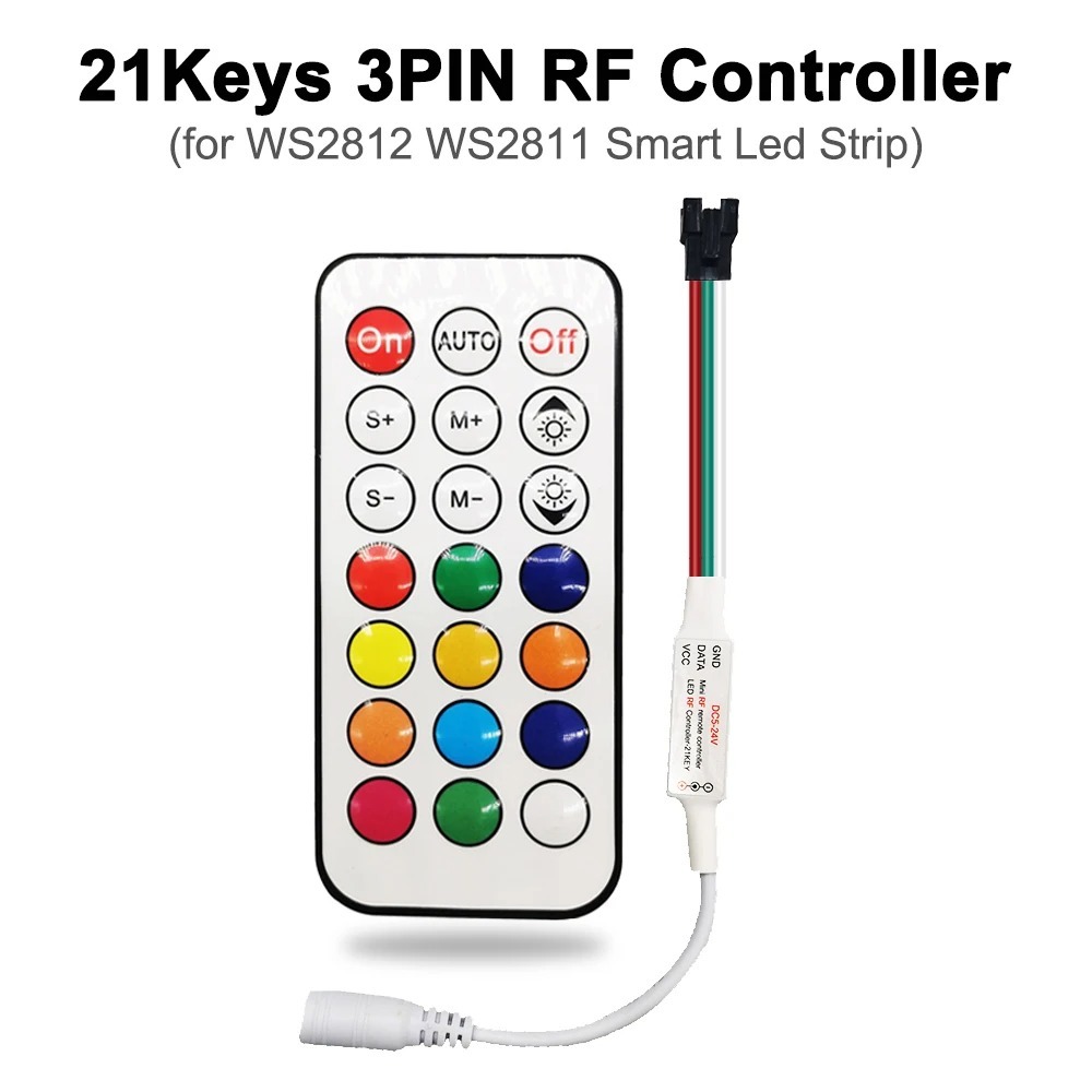 DC5-24V 21Keys RF Controller Mini Pixels Dimmer Wireless Remote For ...