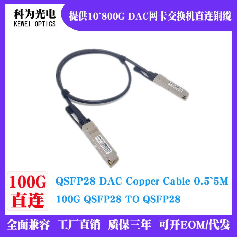 0.5m/1m/2m/3m DAC 100g Copper Cable high Speed Stacking Network Card ...