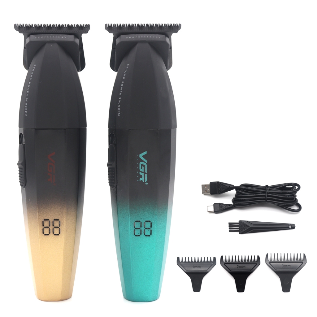 VGR V-906 Professional Trimmer Hair Finishing Machine for Men DLC Blade T-Blade Full Metal ...