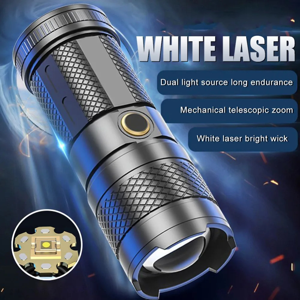 LED Mini Torch Light with Powerbank lampu suluh terang jarak jauh ...