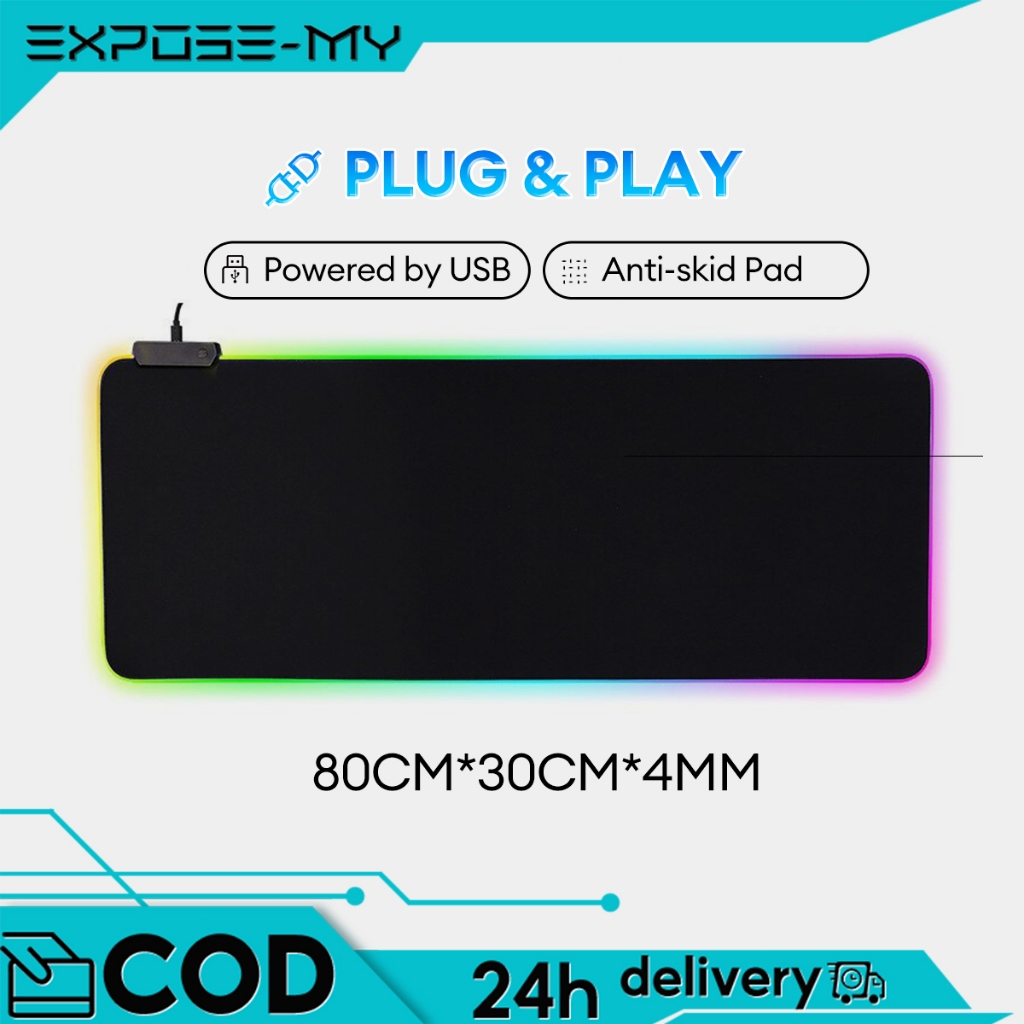 EXPOSE RGB Colour LED Lighting Gaming Mouse Pad | Shopee Malaysia
