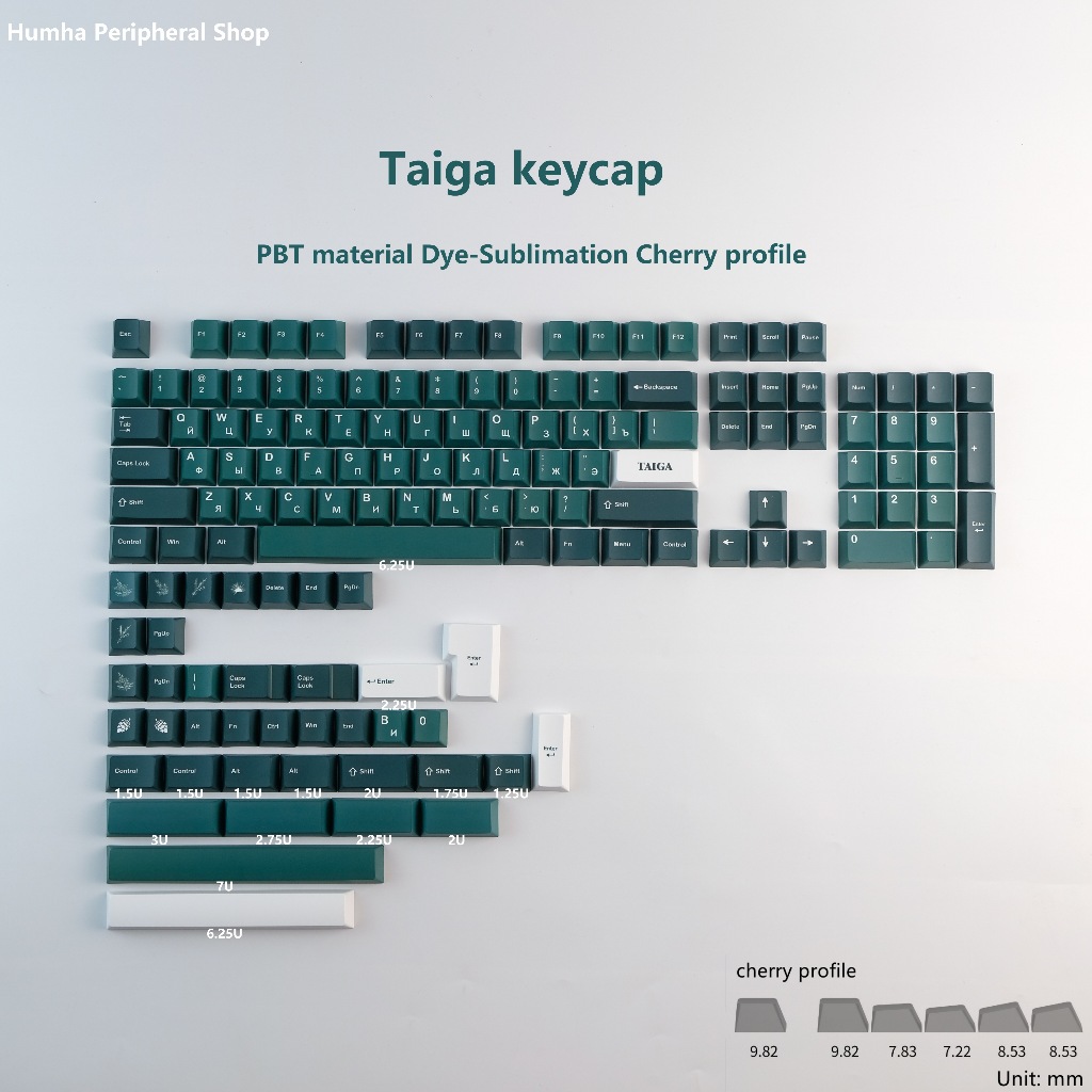 Humha Taiga keycap PBT material Dye-Sublimation Cherry profile Mechanical Keyboard keycap ...