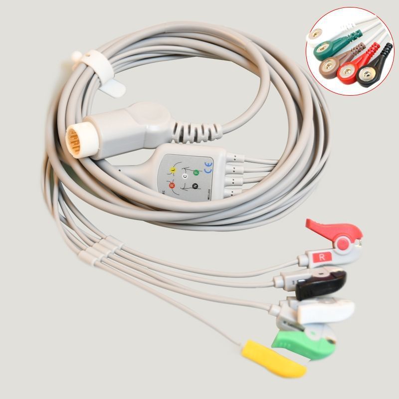 Compatible with PH*IL*IP*S 12 Pin Patient Monitor, AHA Specification, 5 ...