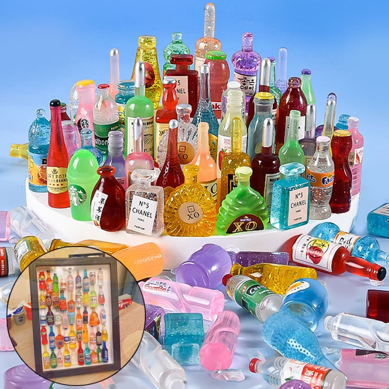 30pcs Miniature Food Drink Bottles Pretend Play Kitchen Game Party Toys ...