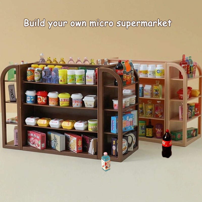 New 1:12 Miniature Storage Rack Dollhouse Miniature Supermarket Shelf ...