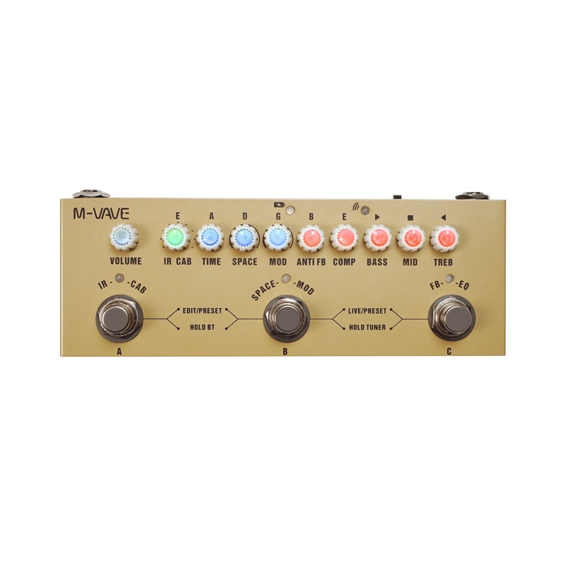 M-VAVE Cube Baby Rechargeable Multi-Effects Pedal for Electric Acoustic ...