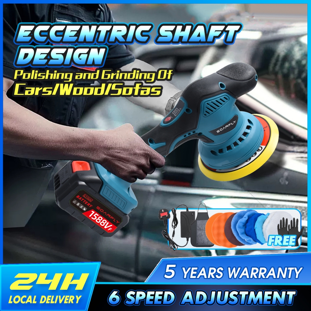 [Local] Dual Action Cordless Car Buffer Portable Wireless Polishing ...