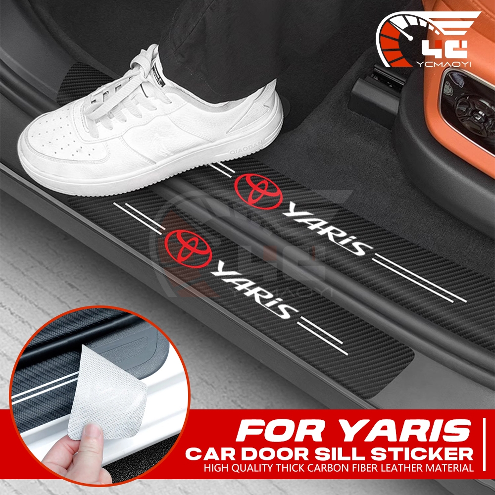 Toyota Yaris Car Door Sill Protector Sticker Side Step Plate Anti ...