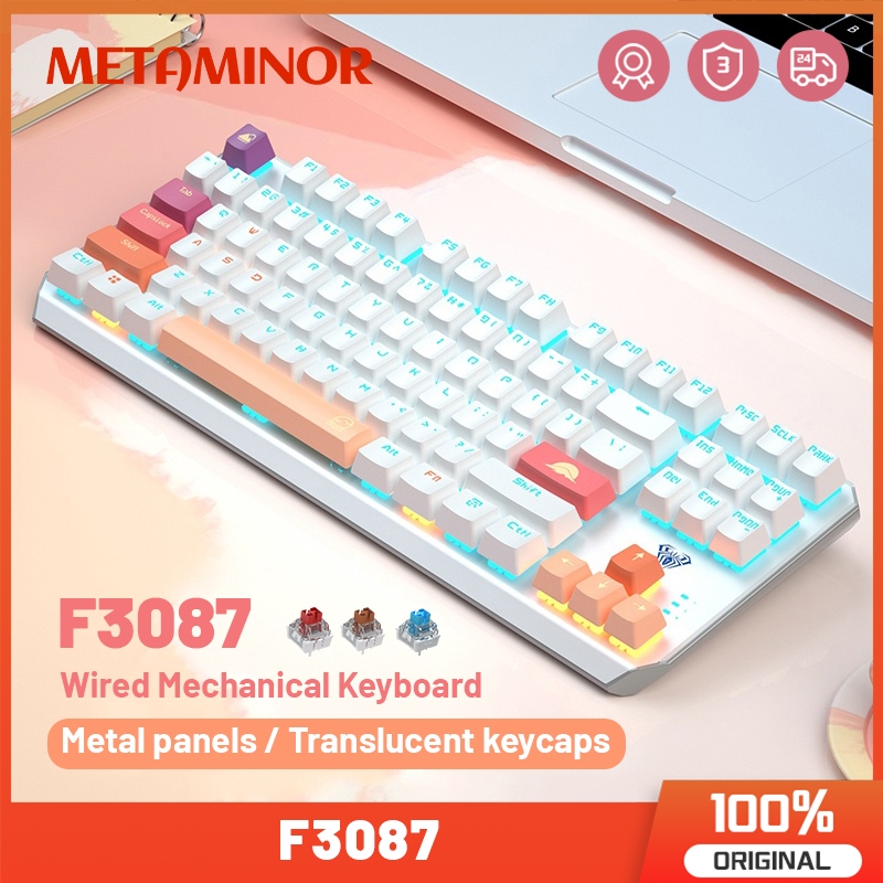 AULA F3087 Wired Mechanical Keyboard with Backlit Brown Switch 87Keys ...