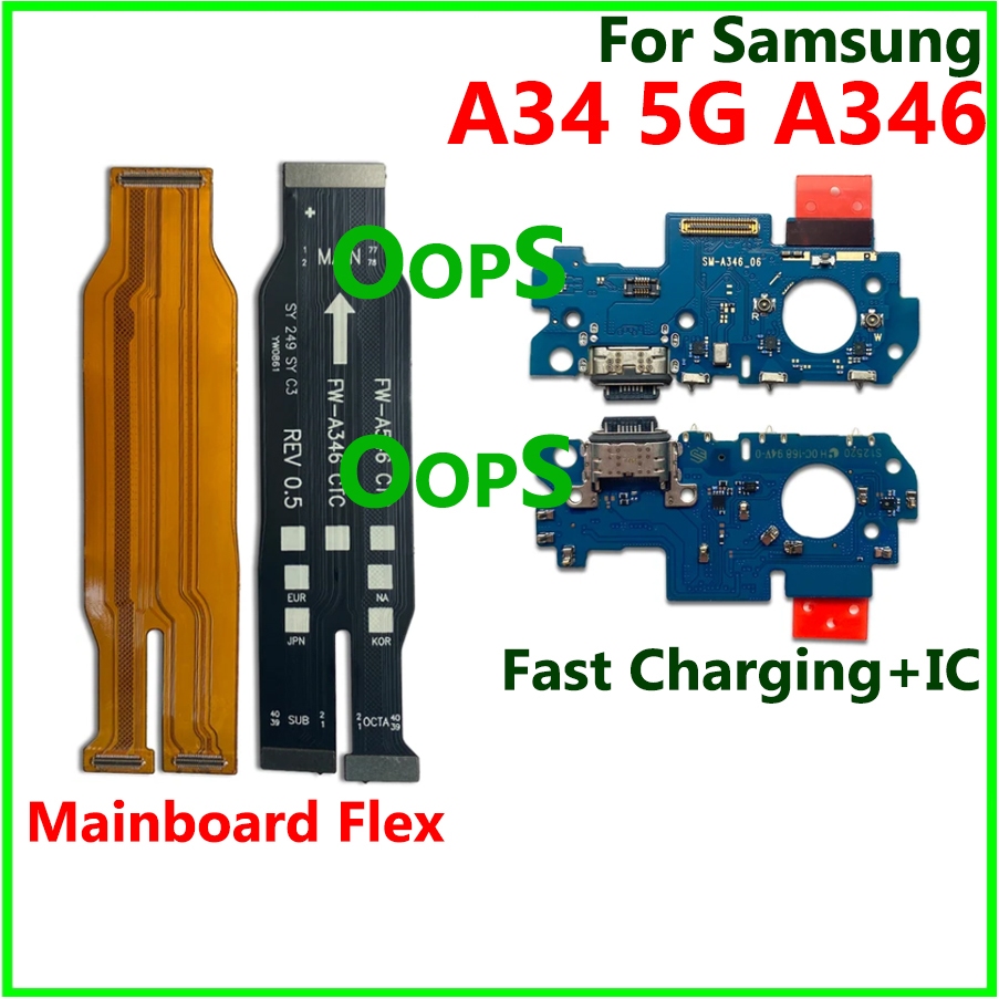 For Samsung Galaxy A34 5G A346 Charger USB Fast Charging With IC Dock Port Board Connector Main ...