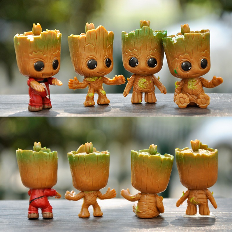 4Pcs/Set 4.5cm Anime Guardians of the Galaxy Figure Groot Baby ...