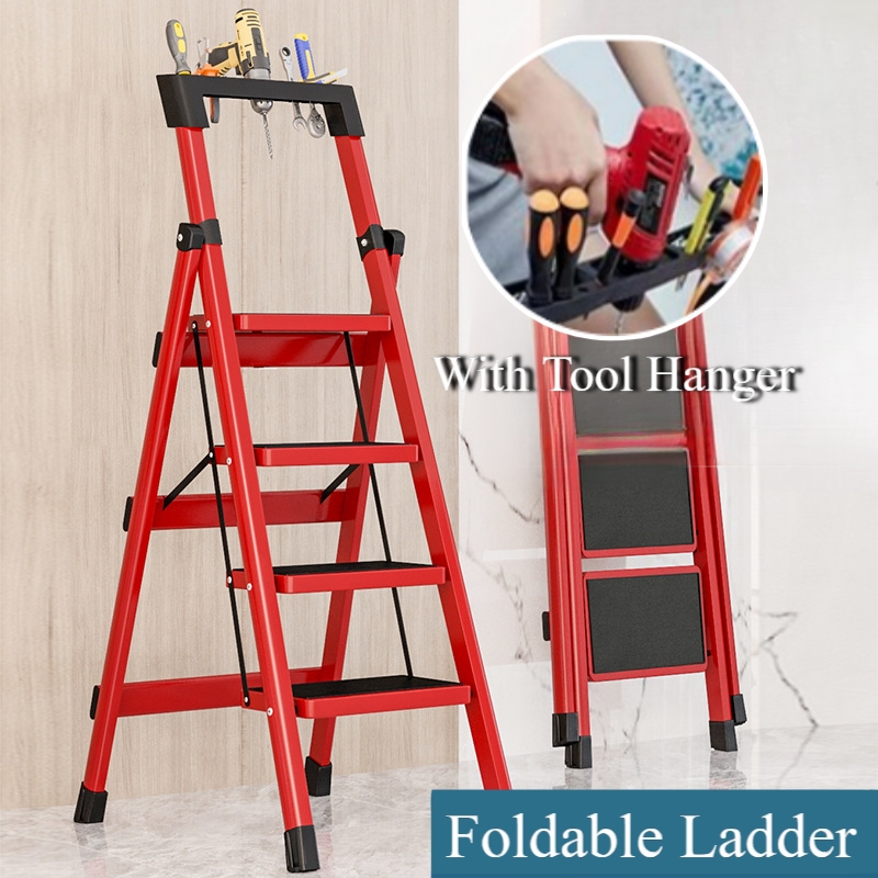 3/4/5/6 Tier Household Ladder Foldable Ladder Heavy Duty Climbing ...