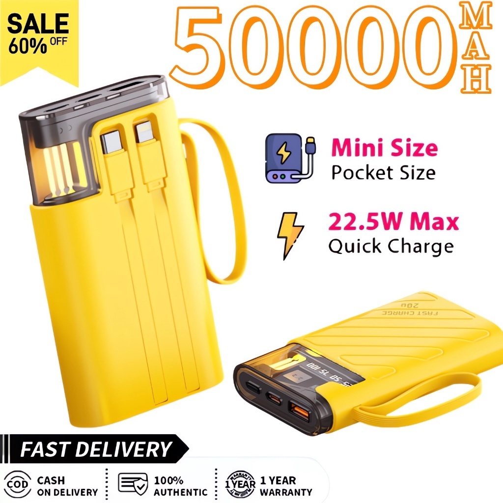 pawer bank original 50000mah PD 22.5W mini powerbank fast charging type ...