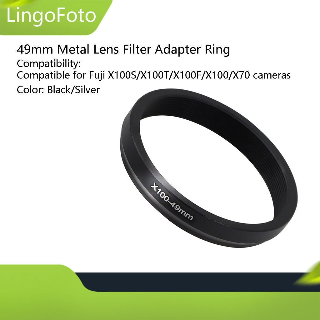 49mm Metal Lens Filter Adapter Ring for Fuji X100S/X100T/X100F/X100/X70 ...