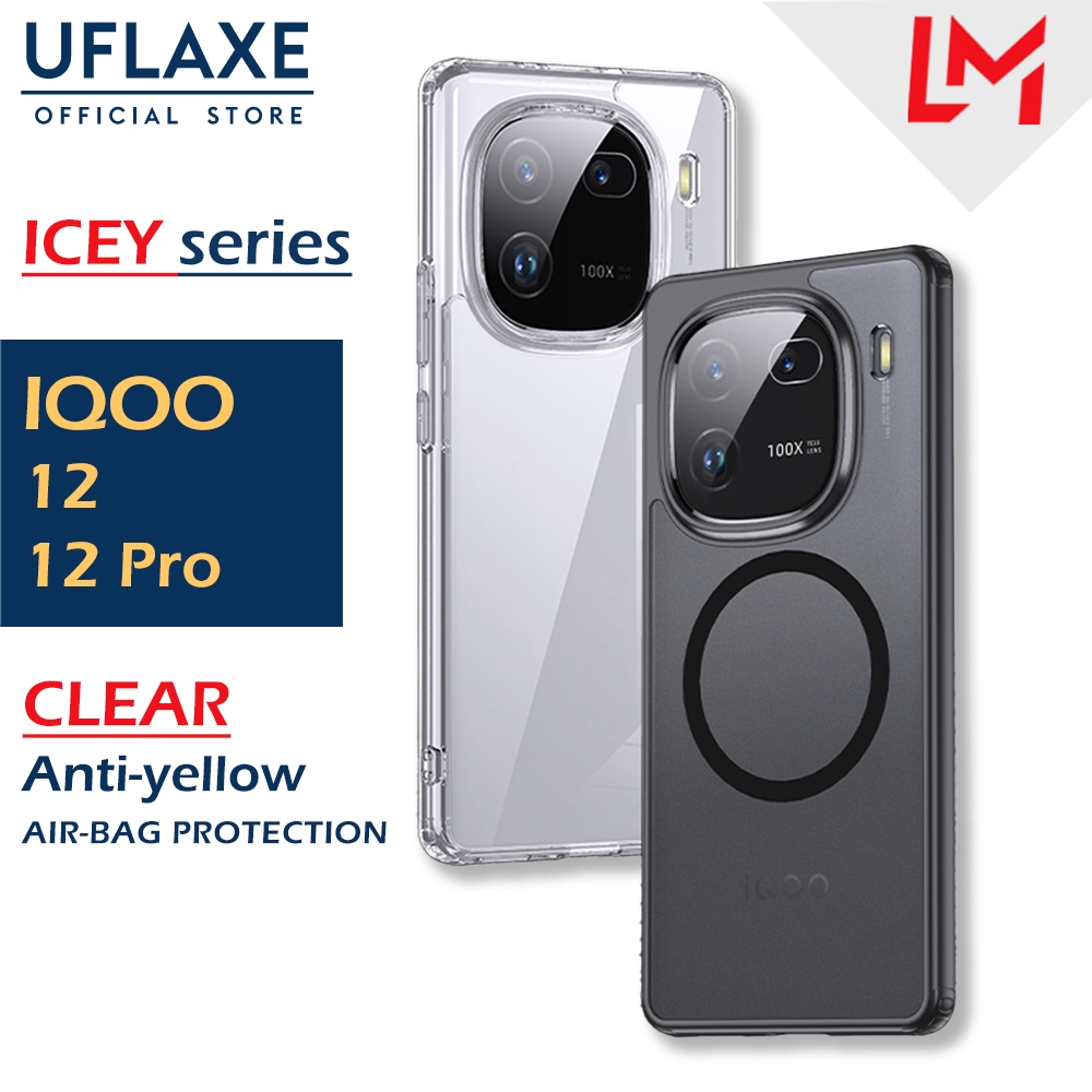 UFLAXE ICEY Magnetic Hard Case for iQOO 12 / iQOO 12 Pro Matte Clear ...