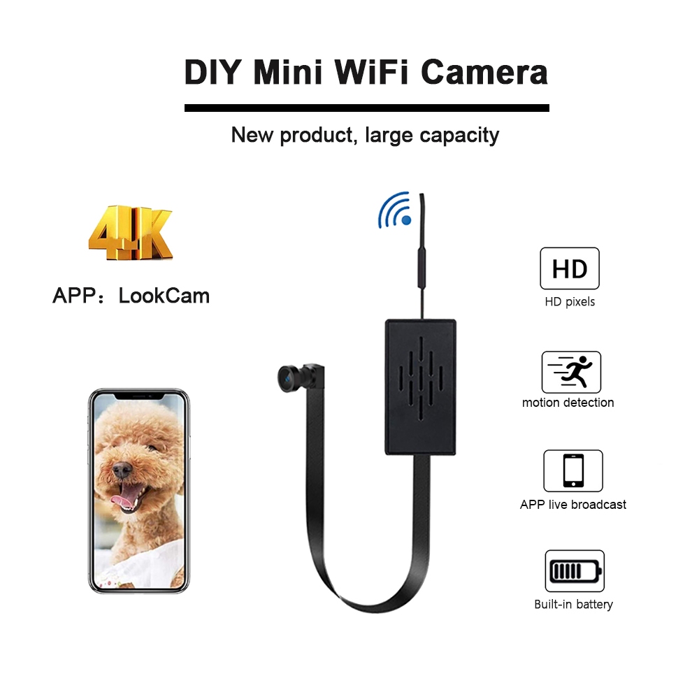 CCTV 4K Mini DIY Hidden Camera WIFI Smartphone APP to Watch Security ...