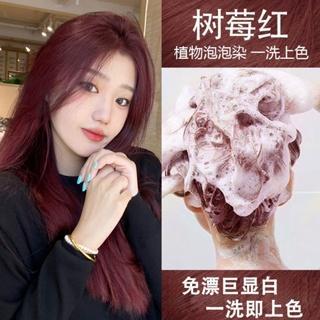 Plant Bubble Ash Raspberry Red Hair Dye Colour Shampoo树莓红色植物泡泡染发剂2024 ...