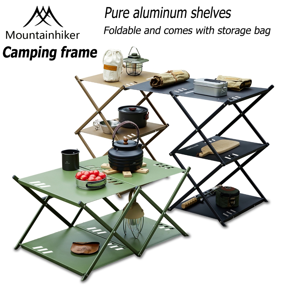 MOUNTAINHIKER Aluminium Alloy 3 layer Three-Tier Rack Portable ...