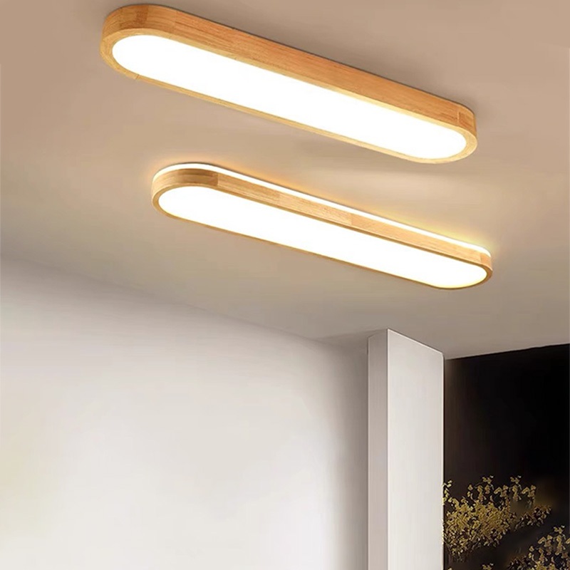 Lampu Kayu Japanese Wooden Ceiling Light Nordic Corridor Minimalist ...