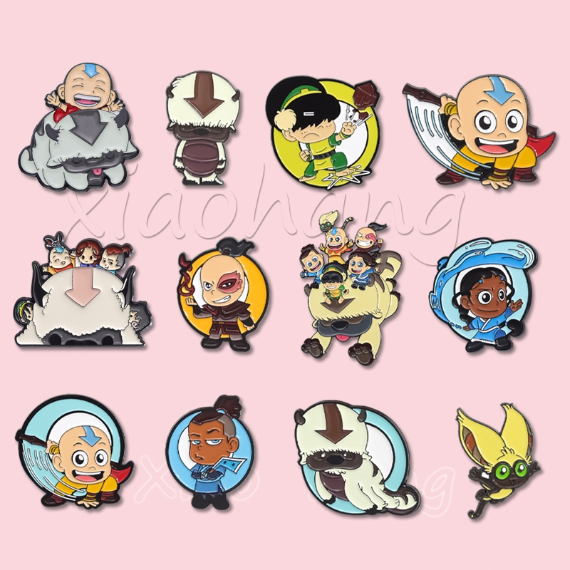 Cartoon Avatar Pins Anime Brooches Cute Appa Brooch Badges Lapel Metal ...