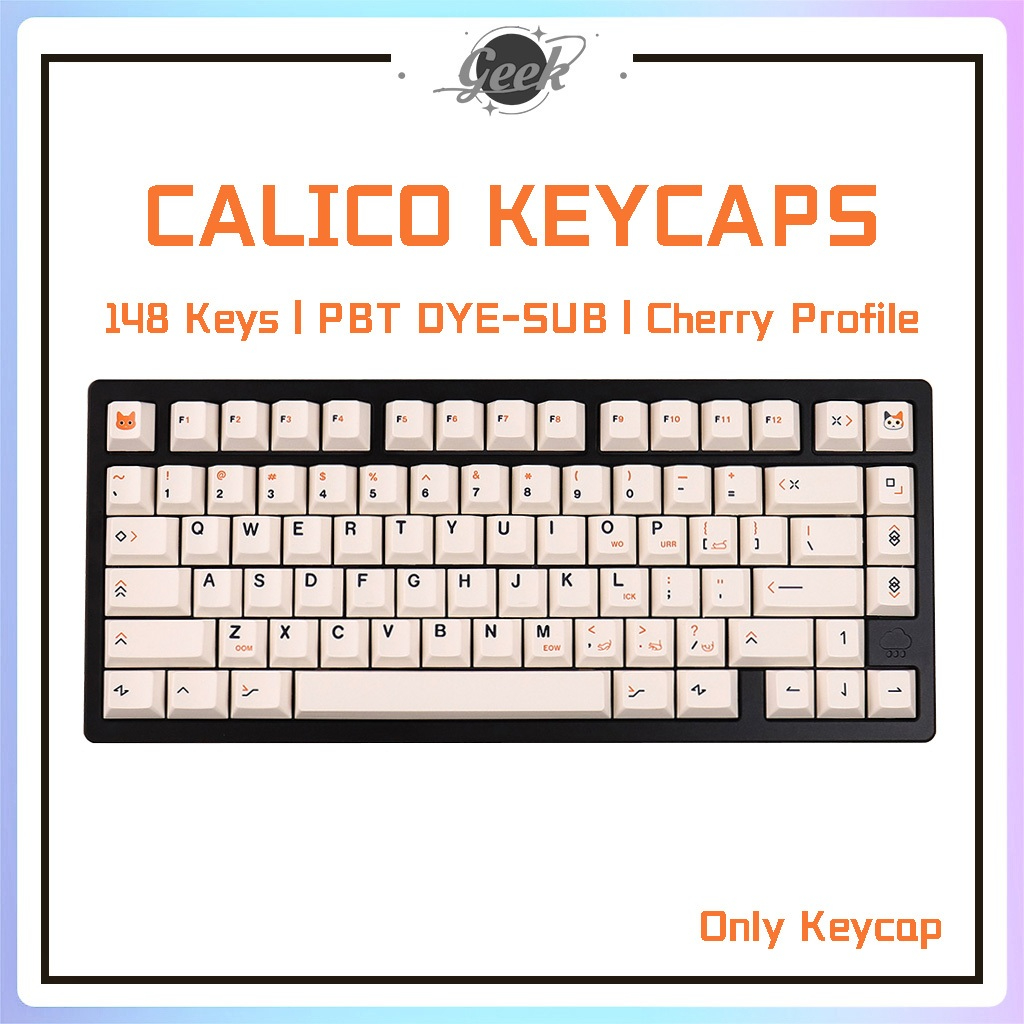 Calico Keycaps PBT Dye-sub Cherry Profile Keycap Custom Keycaps ...
