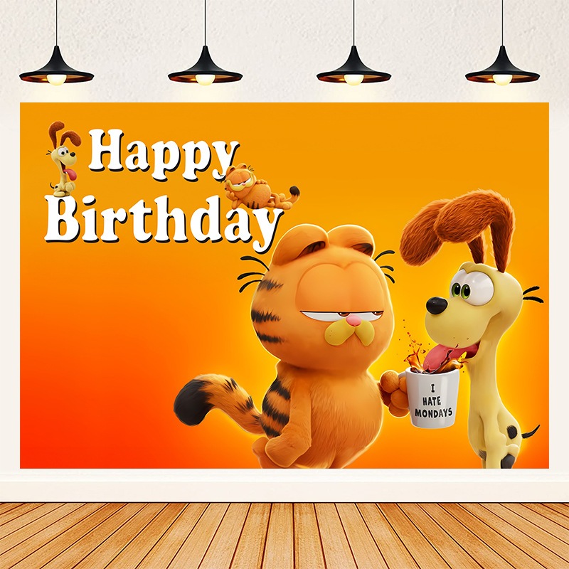 5x3ft The Garfield ShowTheme Birthday Decorations Banner Backdrop Party ...