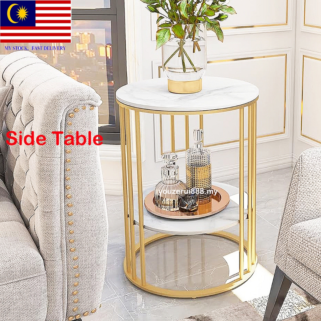 Nordic Style Bedside Coffee Table Bedroom Side Table Round Minimalist ...