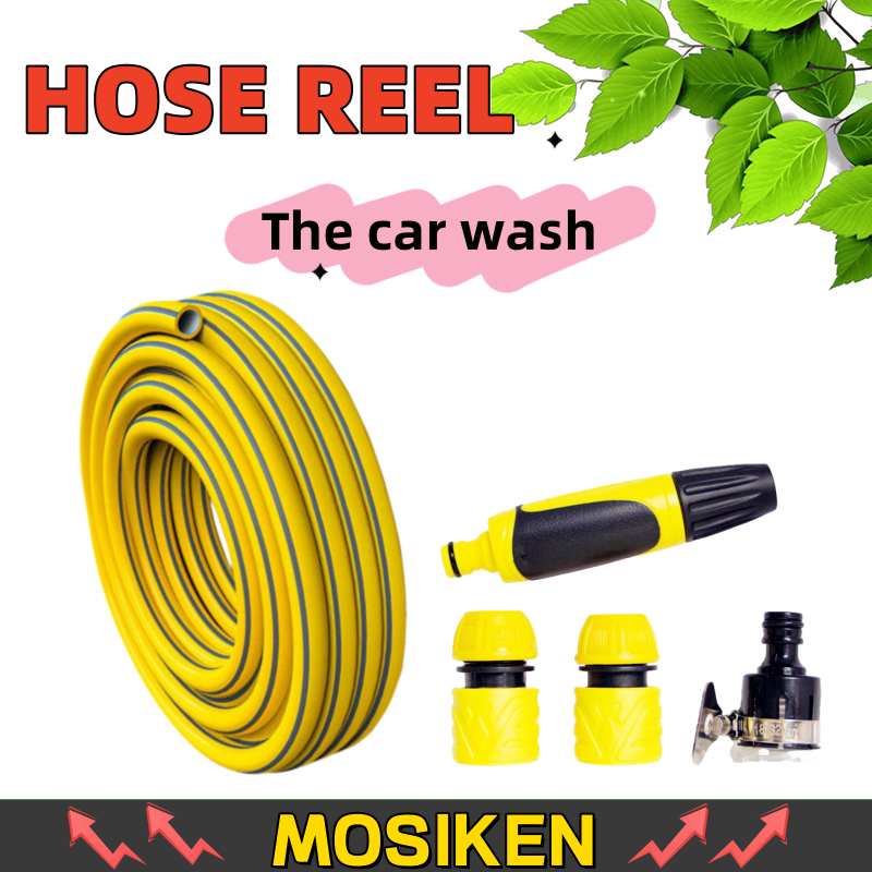 50M Garden Hose with High Pressure Water Gun Jet Adjustable Hose Nozzle ...