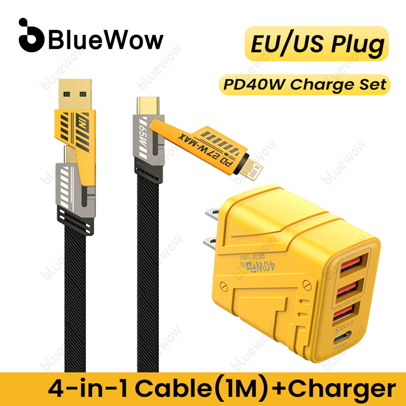BlueWow 4 In 1 Type C PD Fast Charging Head And Cable Set (40W ...
