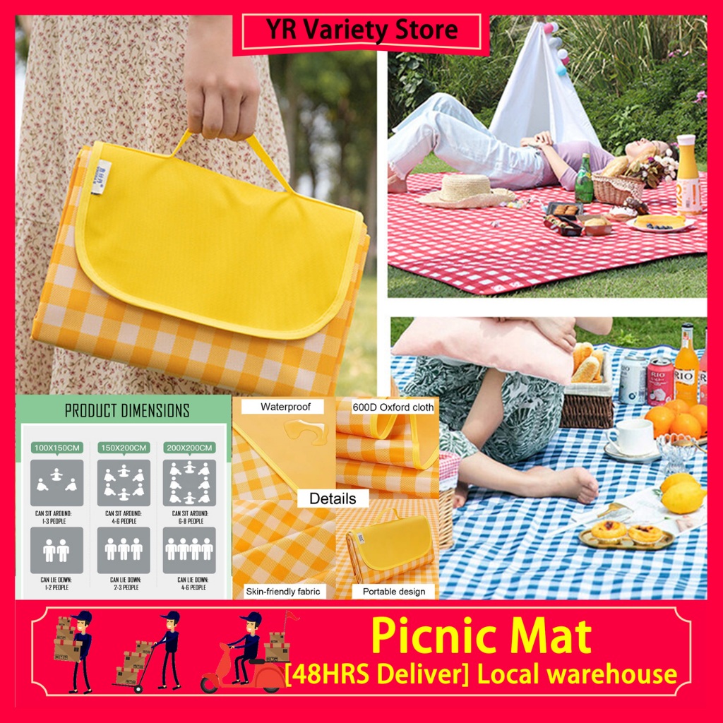 HOMLY ⚡Ready Stock⚡Picnic Mat 200*200cm Portable Waterproof Camping ...