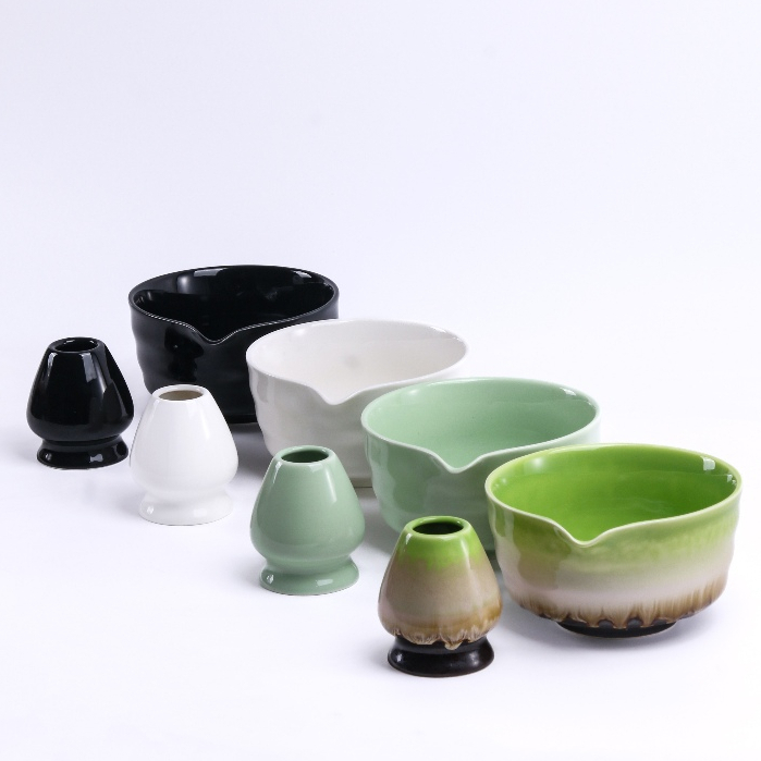 Japanese Style Kiln change Matcha Bowl Tea Brush Stand Set Matcha Set ...