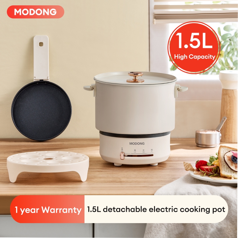 MODONG 1.5L Folding Cooking Pot Multi Electric Pot Non Stick Frying Wok ...