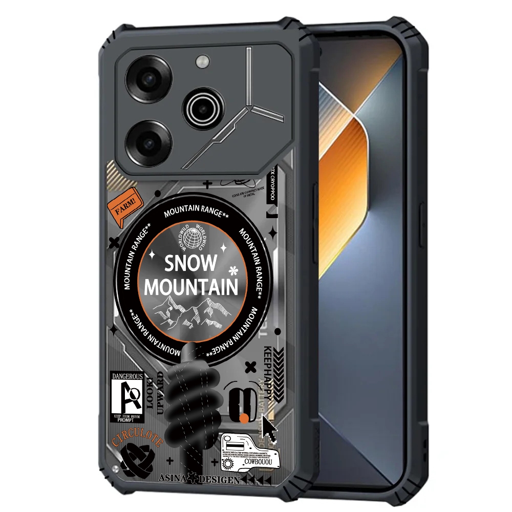 Casing For Tecno Pova 6 Neo Case Airbags Shockproof Transparent Laser Pattern Cover For Tecno ...