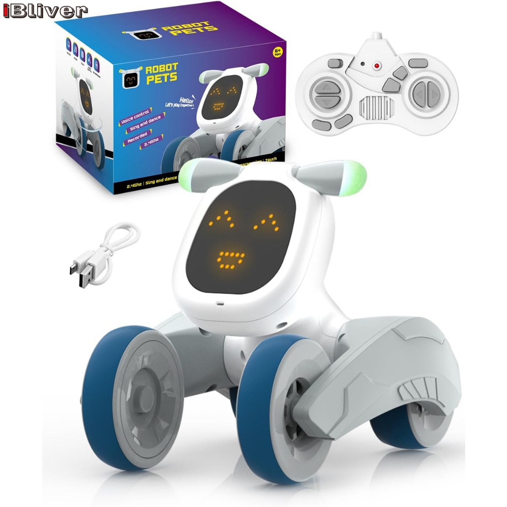 iBliver Robot Pets Dog Toys for Boys and Girls, Rechargeable STEM Smart ...