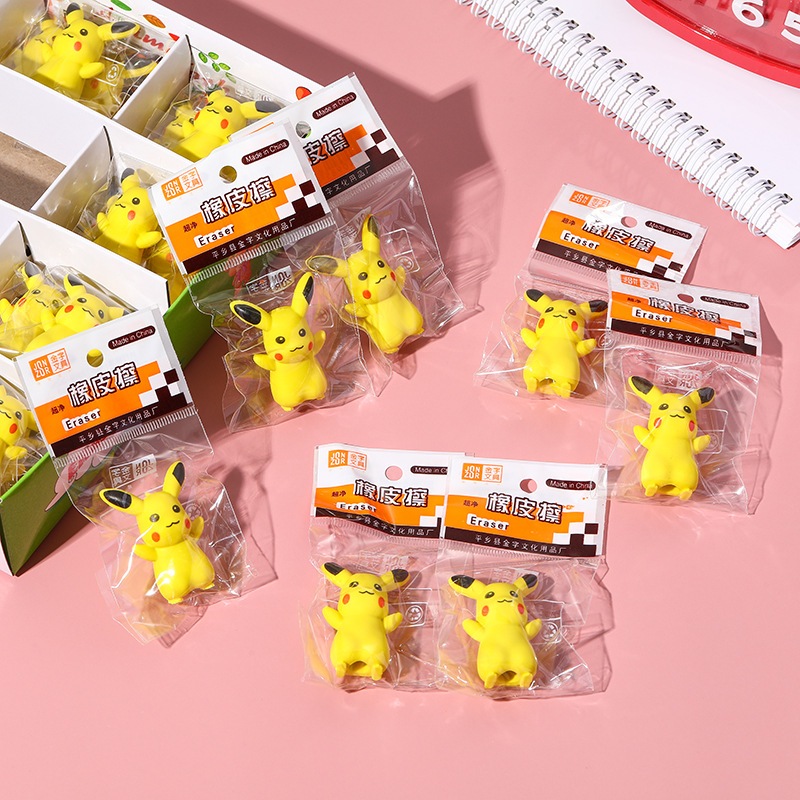 Pokemon Pikachu Eraser Anime Pocket Monster Pencil Topper Decor Kid ...
