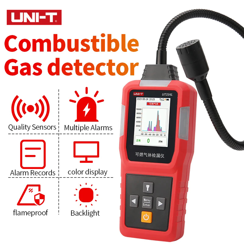 UNI-T UT334L Combustible Gas Leak Detector Flammable Natural Detector ...