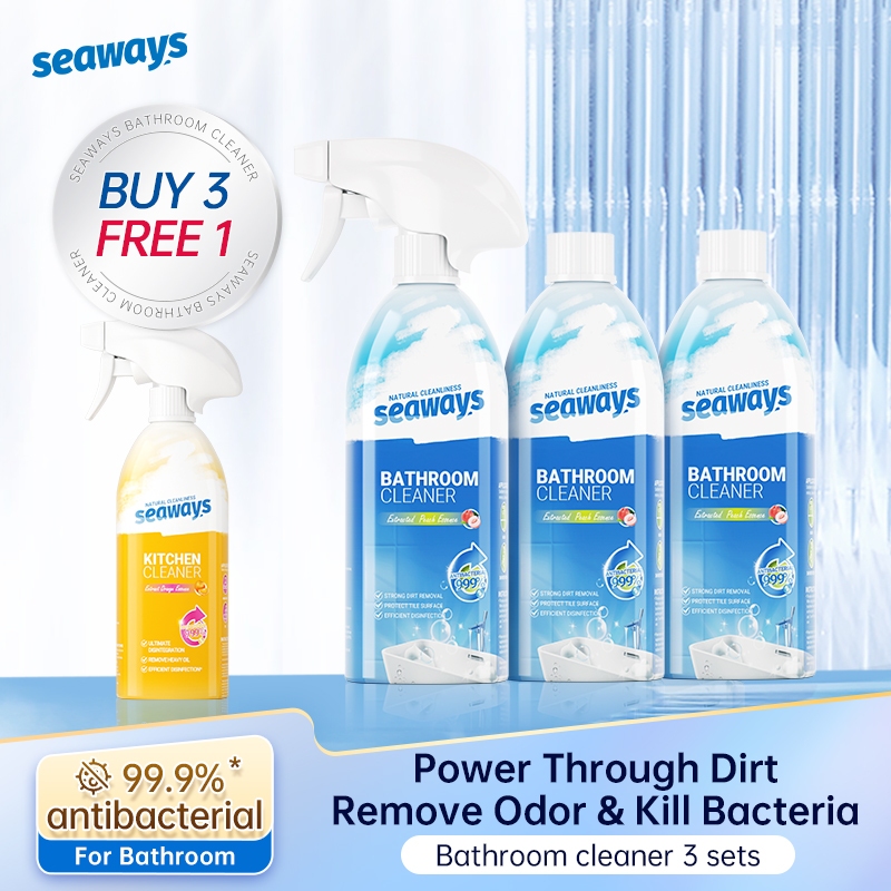 Seaways bathroom cleaner liquid spray stain remover foam 500g*3 Give ...