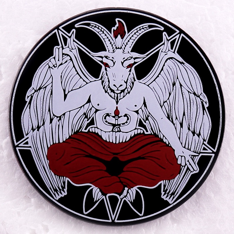 Baphomet Satan Goat Head Man Enamel Pin Evil Badge Clothes Hat Backpack ...