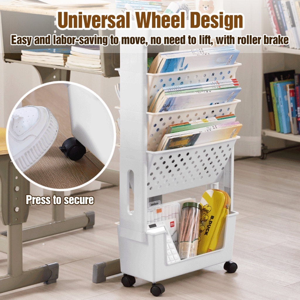 Movable Classroom Desk Bookshelf Enlarged And Widened Desk Side Storage ...